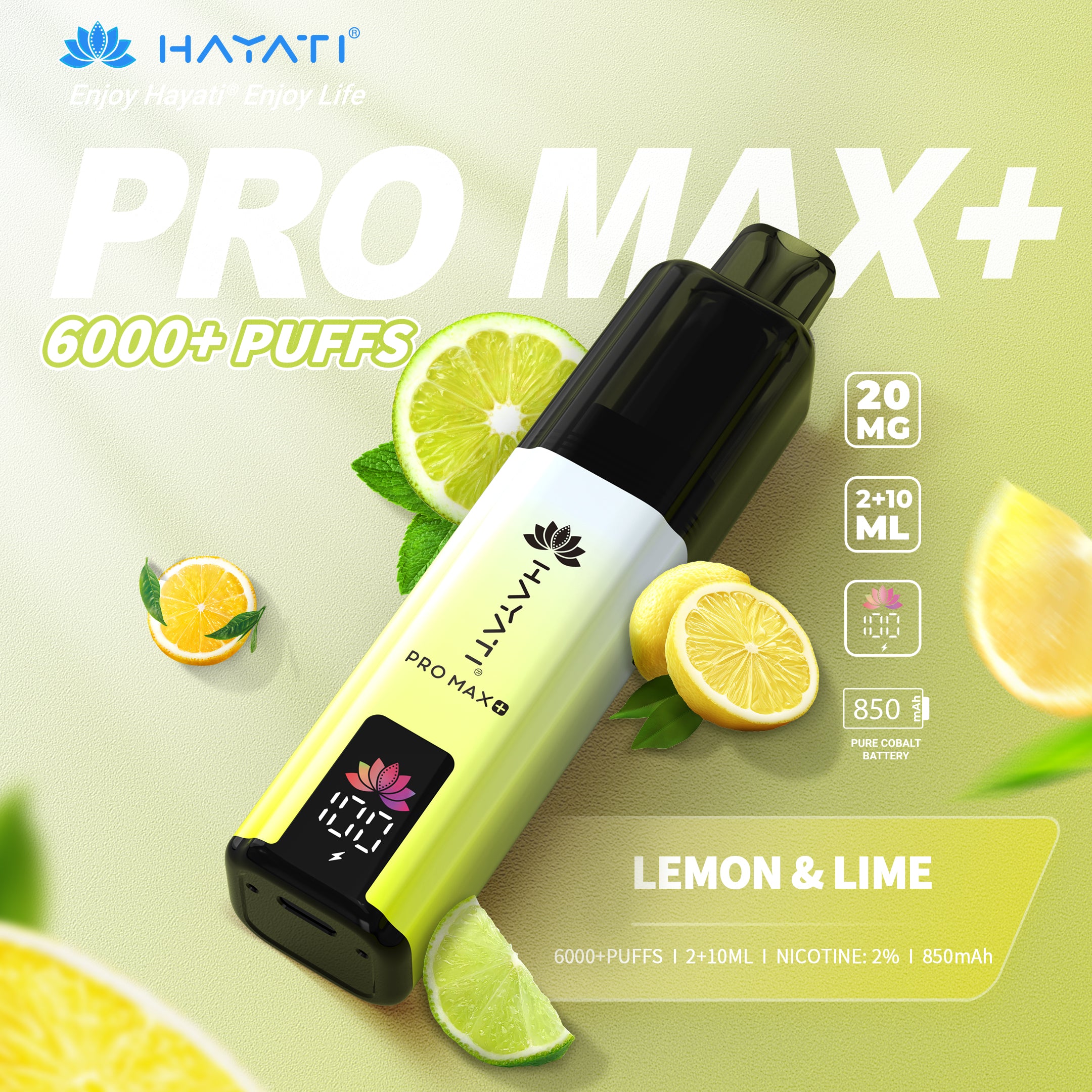Hayati Pro Max + 6000 - Lemon & Lime - Evolution Vapes